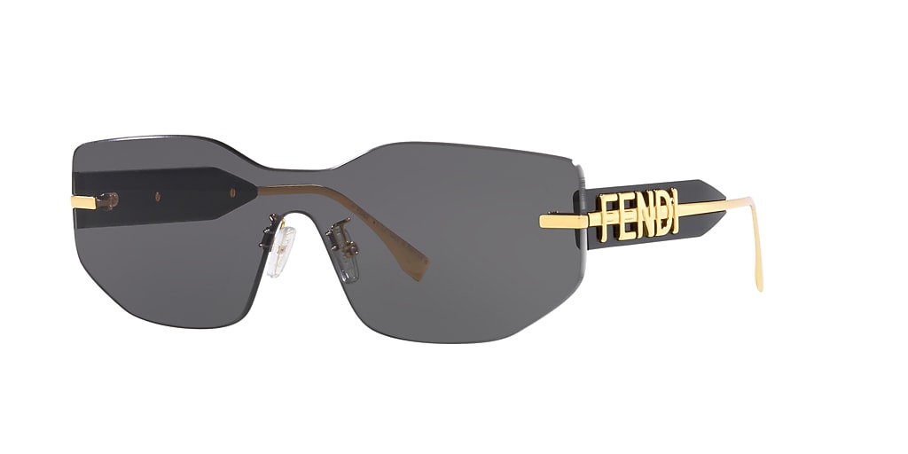 Fendi FE40066U 99 Grey & Gold Shiny Sunglasses | Sunglass Hut USA