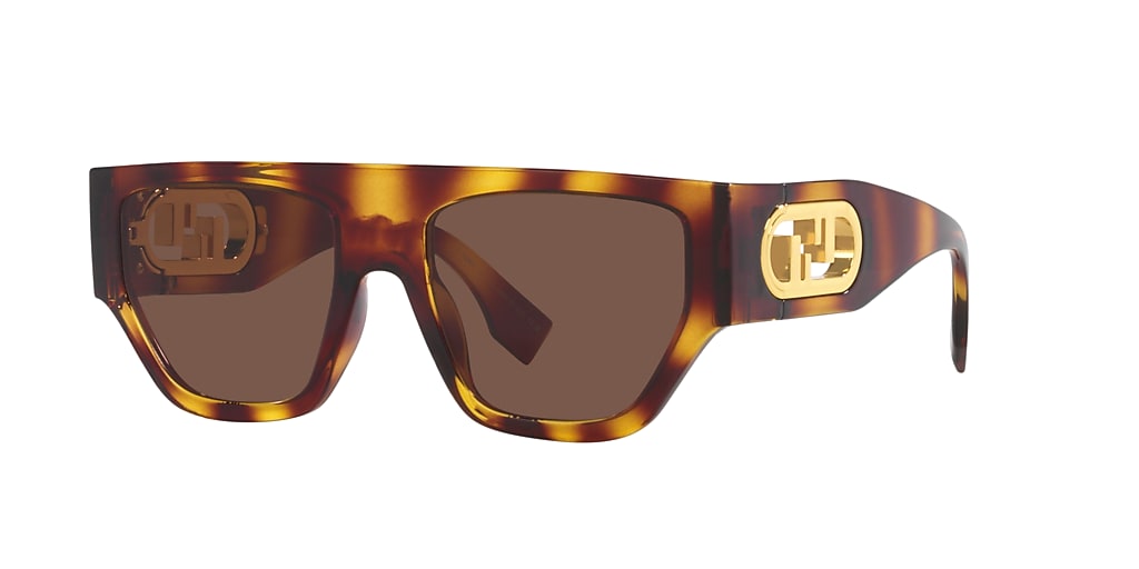 Fendi O Lock FE40108U 54 Brown & Tortoise Blonde Sunglasses | Sunglass ...
