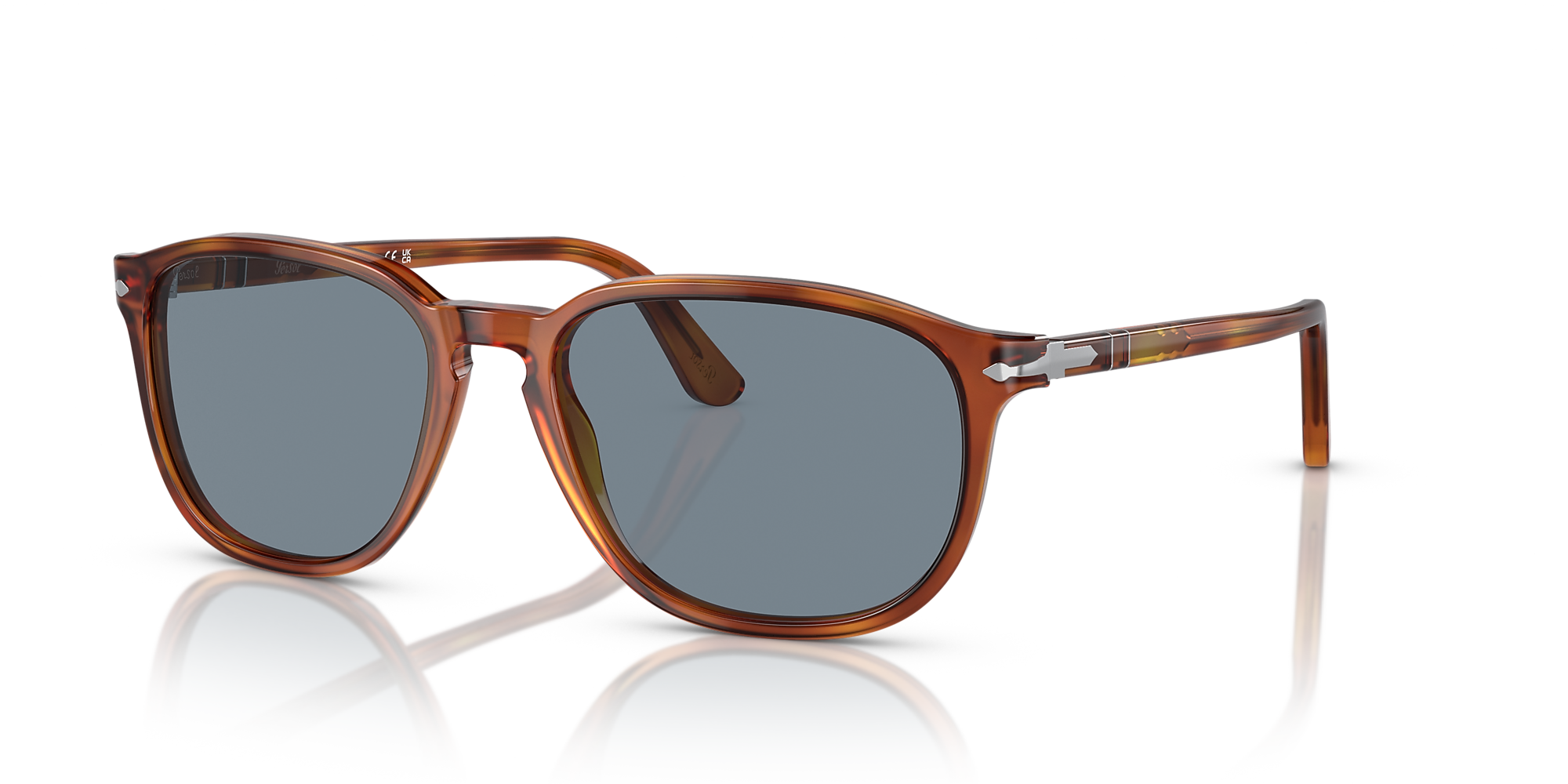 Persol PO3019S 55 Light Blue & Terra Di Siena Sunglasses | Sunglass Hut ...