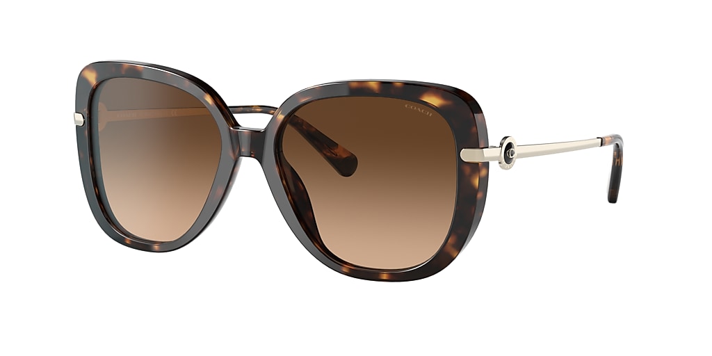 Coach HC8320 C6180 55 Dark Brown Gradient & Dark Tortoise Sunglasses ...