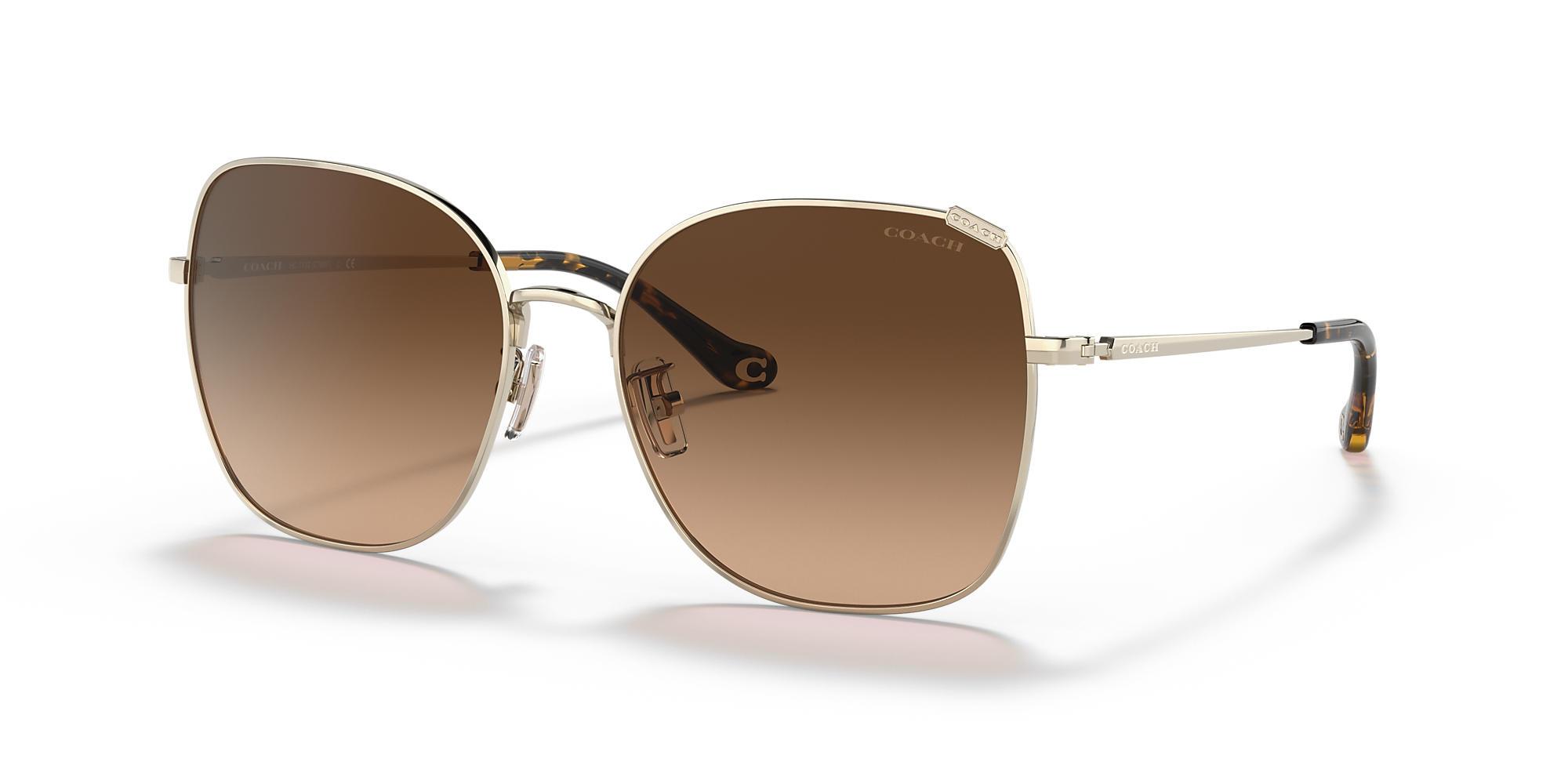 Coach HC7133 C7997 57 Dark Brown Gradient & Shiny Light Gold Sunglasses ...