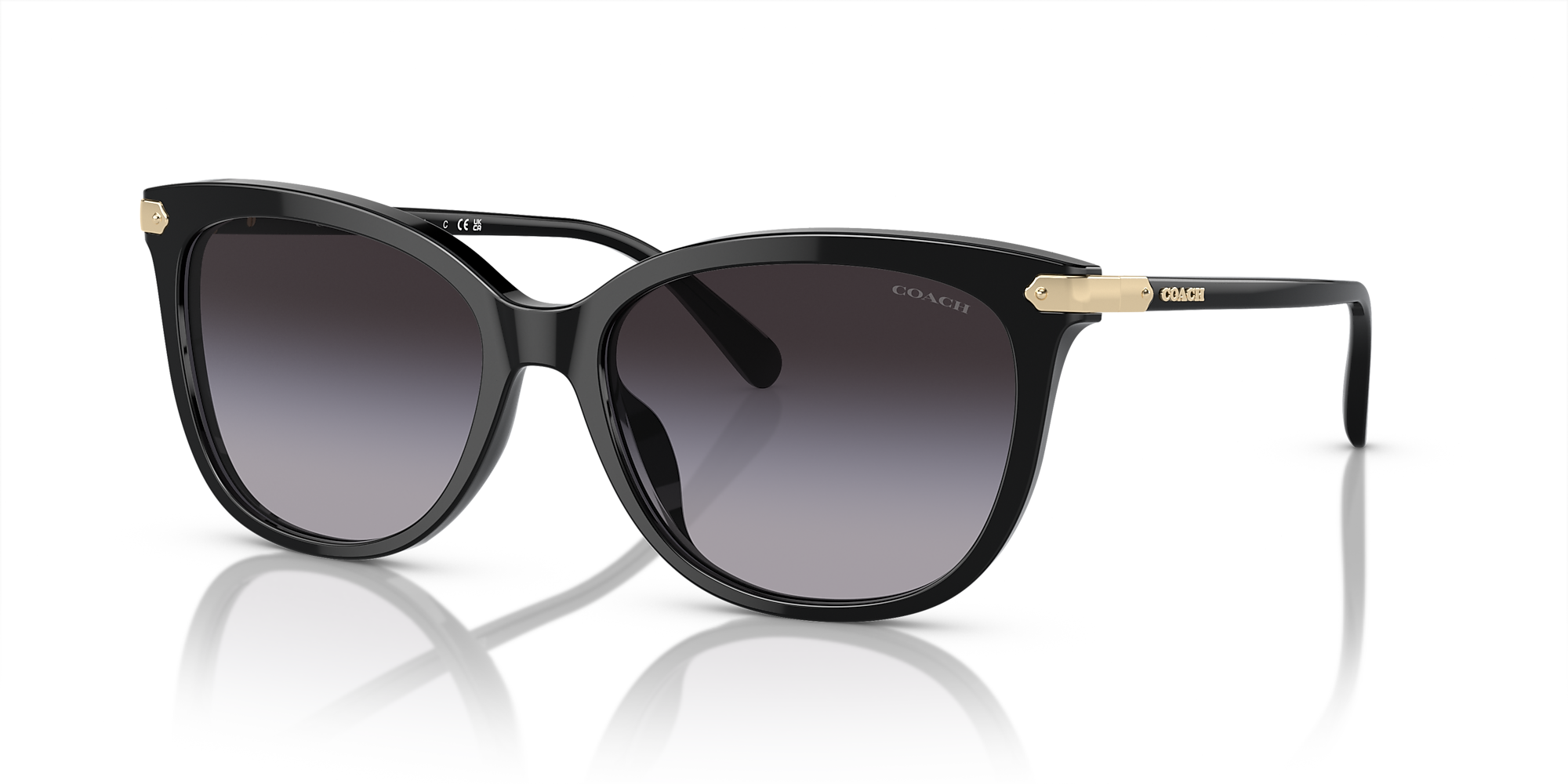 Coach HC8378U CL926 57 Grey Gradient & Black Sunglasses | Sunglass Hut USA