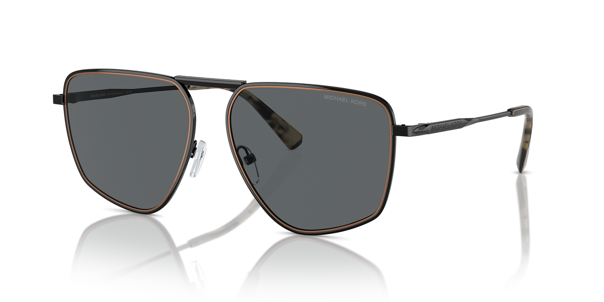 Michael Kors MK1153 Silverton 58 Dark Grey Solid & Shiny Black ...