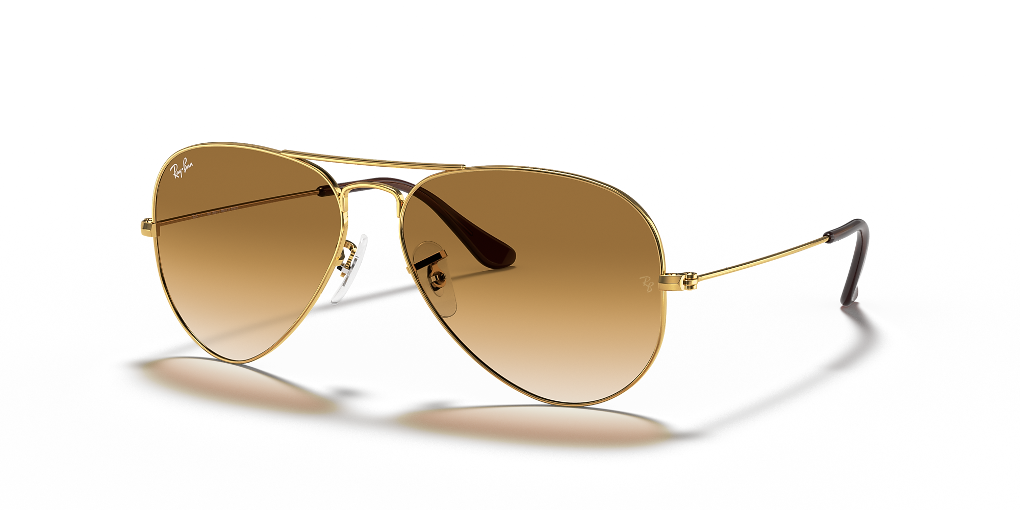 Ray-Ban RB3025L Aviator Gradient 58 Marrom-claro degradê & Ouro Óculos ...