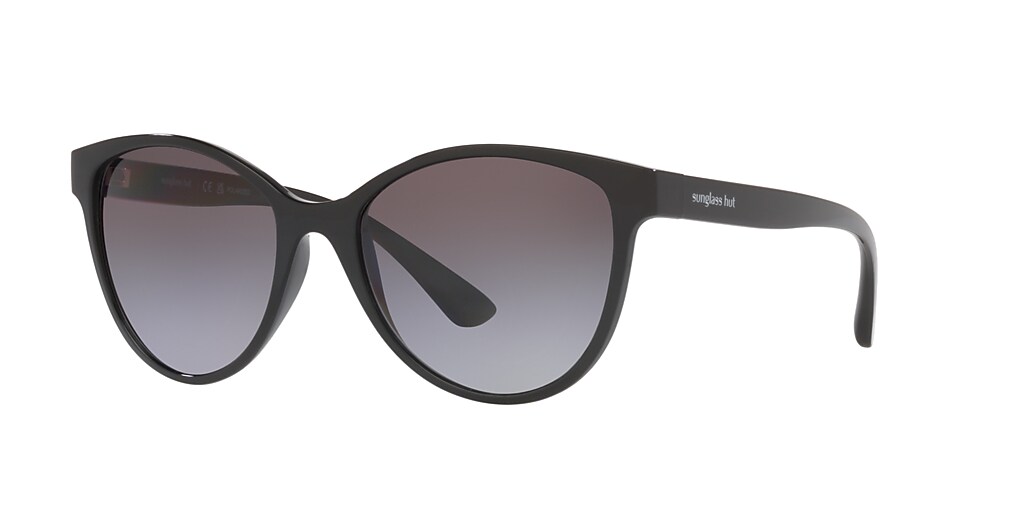Sunglass Hut Collection Hu2021 55 Gradient Grey Polar And Shiny Black