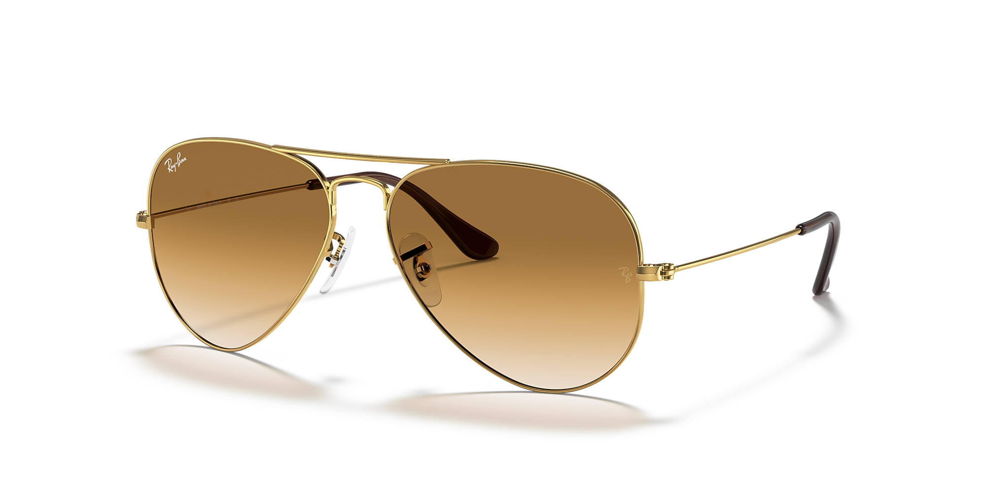Ray-Ban RB3025 Aviator Gradient 62 Light Brown & Gold Sunglasses ...