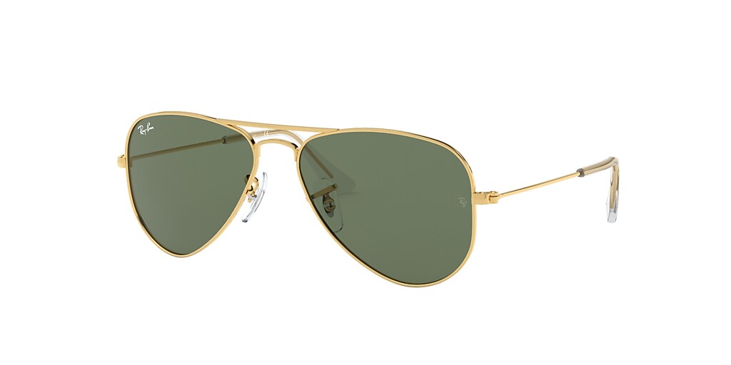 Ray-Ban RB9506S Aviator Kids 50 Dark Green & Gold Sunglasses | Sunglass ...