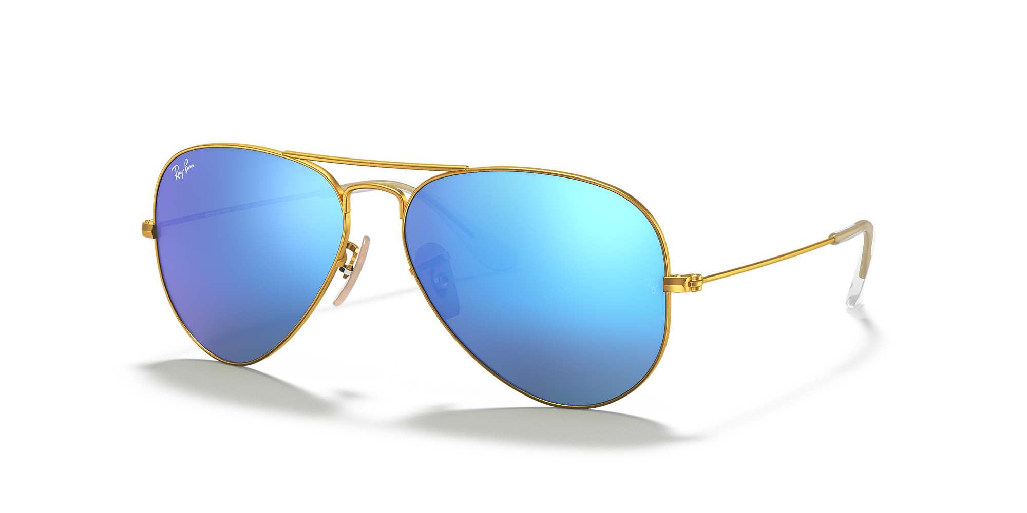 Ray-Ban RB3025 Aviator Flash Lenses 55 Blue Flash & Gold Sunglasses ...