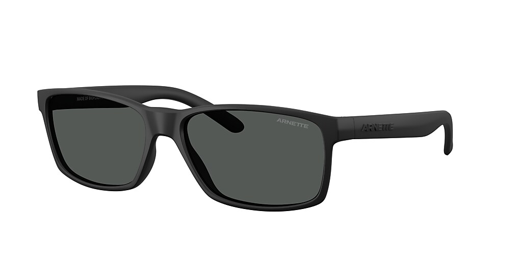 Arnette AN4185 Slickster 58 Dark Grey & Rubber Black Sunglasses ...