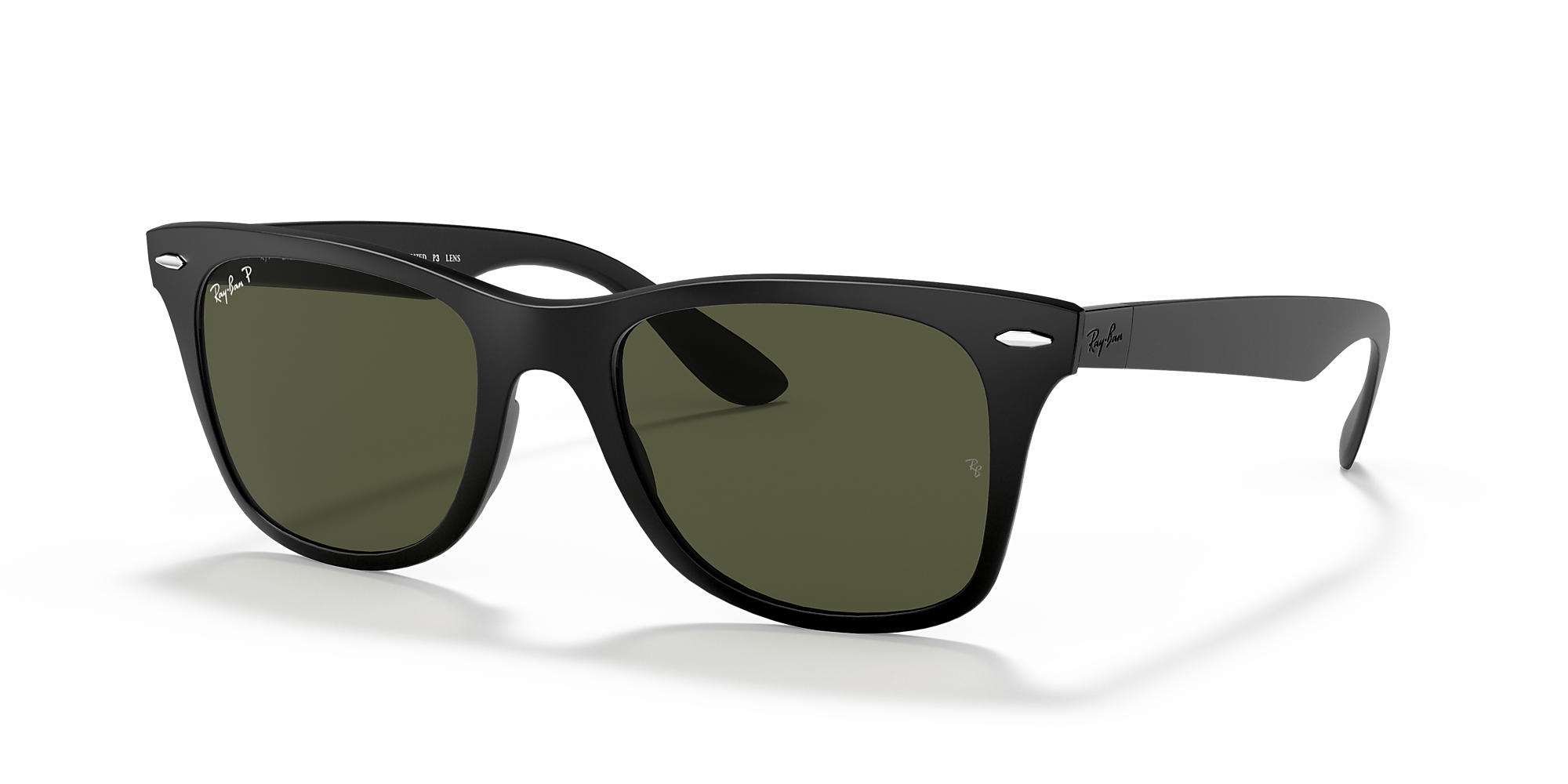 Ray-Ban RB4195 Wayfarer Liteforce 52 Green & Black Polarized Sunglasses ...