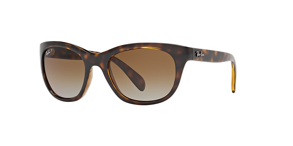 Ray-Ban RB4216 56 Polarized Brown Gradient & Light Havana Polarised ...