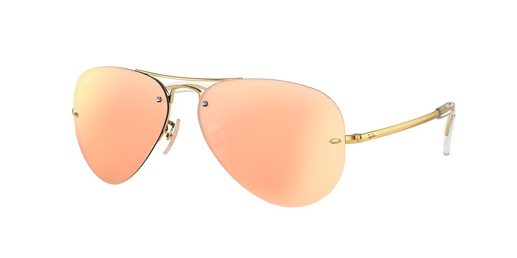 Ray-Ban RB3449 59 Copper Mirror & Gold Sunglasses | Sunglass Hut USA