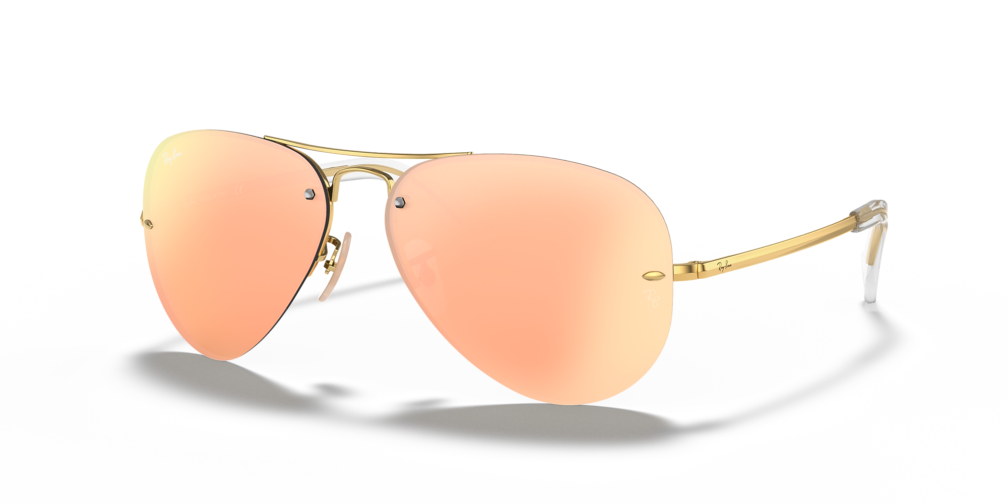 Ray-Ban RB3449 59 Copper Mirror & Gold Sunglasses | Sunglass Hut USA