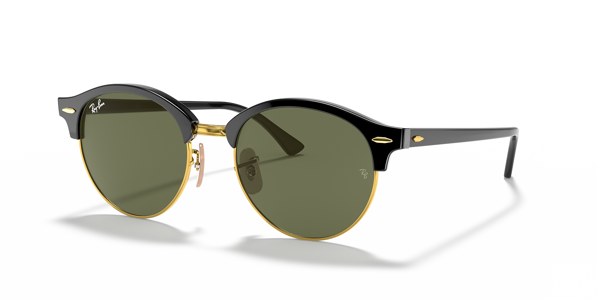 Ray-Ban RB4246 Clubround Classic 51 Green & Black Sunglasses | Sunglass ...