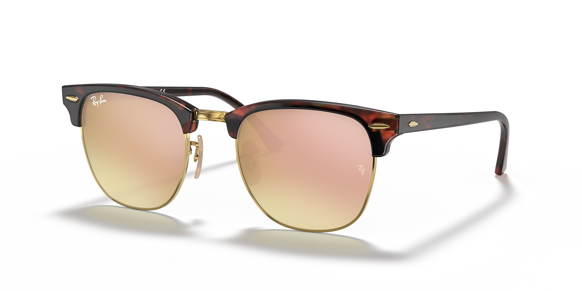 Ray-Ban RB3016 Clubmaster Flash Lenses Gradient 51 Copper Gradient ...