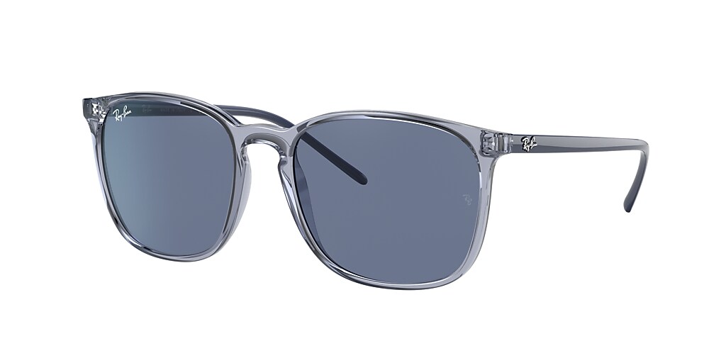 Ray-Ban RB4387 56 Dark Blue & Transparent Blue Sunglasses | Sunglass ...