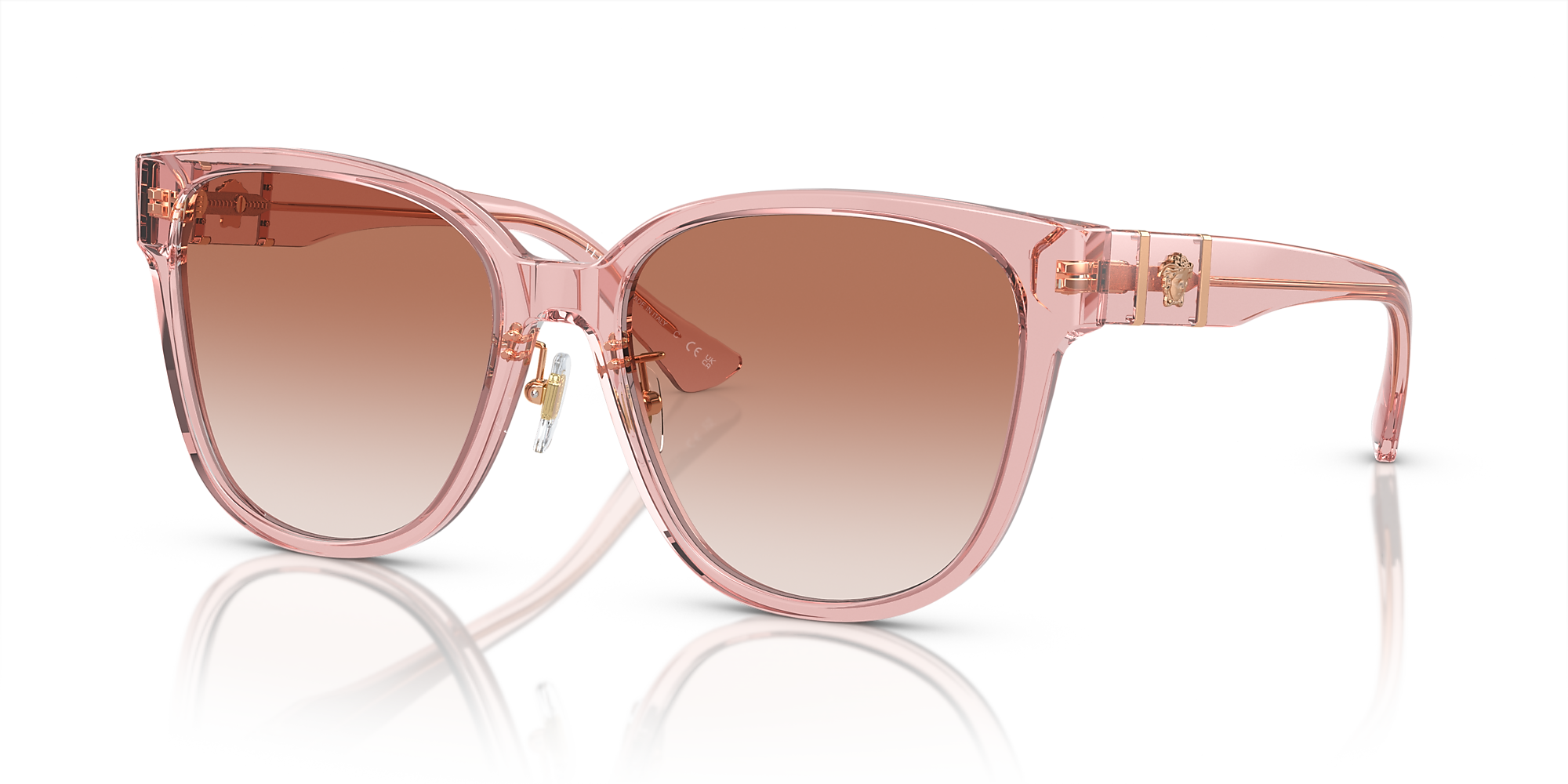 Versace VE4460D 57 Pink Gradient Pink & Peach Transparent Sunglasses ...