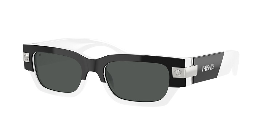 Versace VE4465 53 Dark Grey & Top Black/White Sunglasses | Sunglass Hut USA