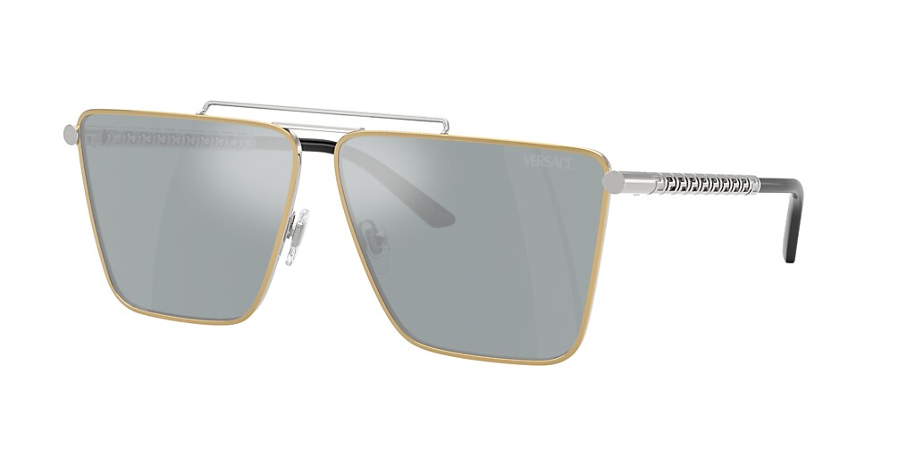 Versace VE2266 64 Blue Mirror Silver & Gold/Silver Sunglasses ...