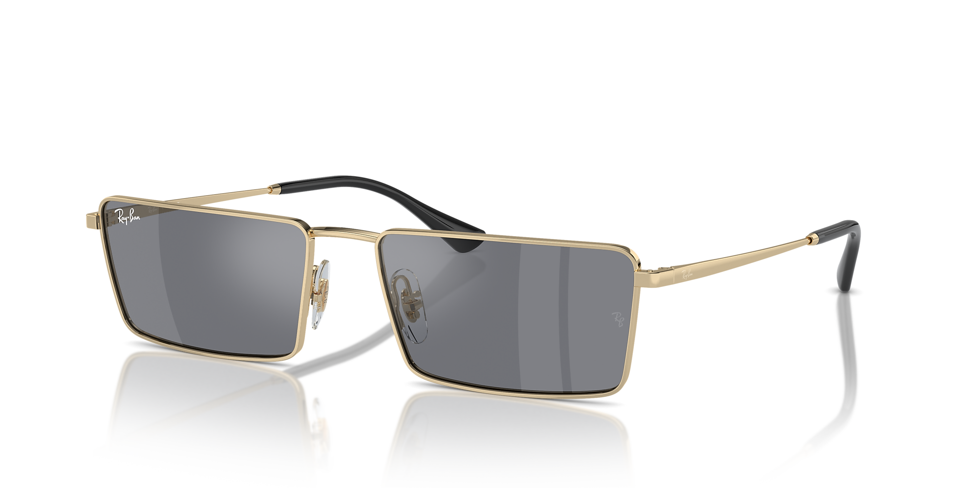 Ray-Ban RB3741 Emy Bio-Based 56 Dark Grey Flash Silver & Gold ...