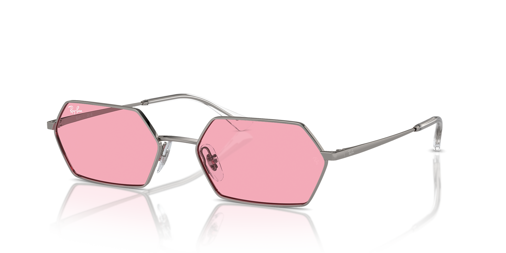 Ray-Ban RB3728 Yevi Bio-Based 55 Pink & Gunmetal Sunglasses | Sunglass ...