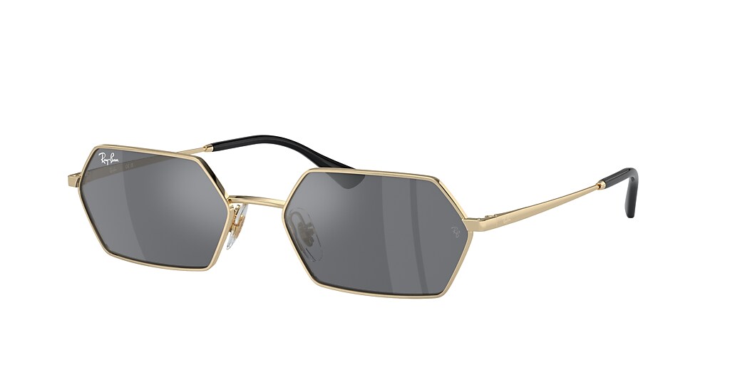 Ray-Ban RB3728 Yevi Bio-Based 58 Dark Grey & Light Gold Sunglasses ...