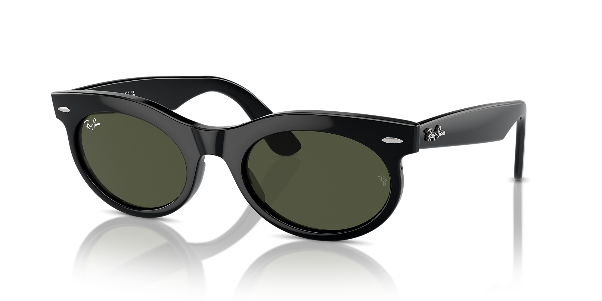 Ray-Ban RB2242 Wayfarer Oval 50 Green & Black Sunglasses | Sunglass Hut USA