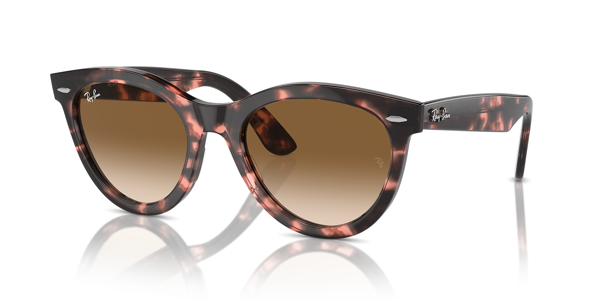 Ray-Ban RB2241 Wayfarer Way 54 Clear & Brown & Pink Havana Sunglasses ...