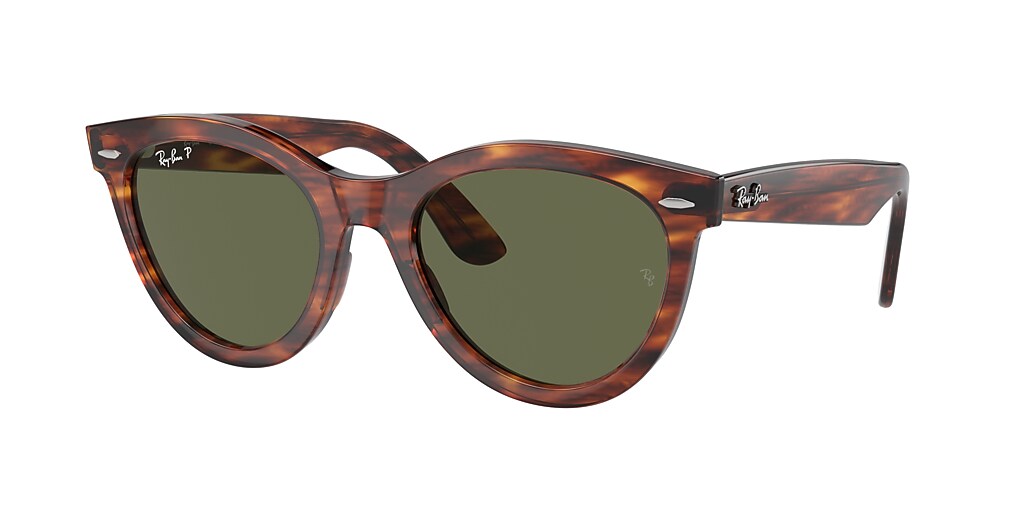 Ray-Ban RB2241 Wayfarer Way 54 Green & Striped Havana Polarised ...