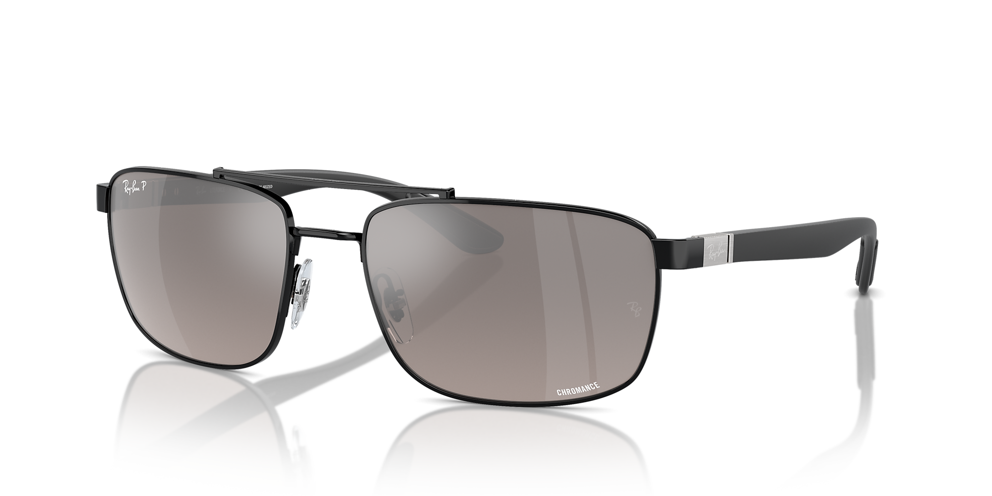 Ray-Ban RB3737CH RB3737 Chromance 60 Grey & Black Polarized Sunglasses ...