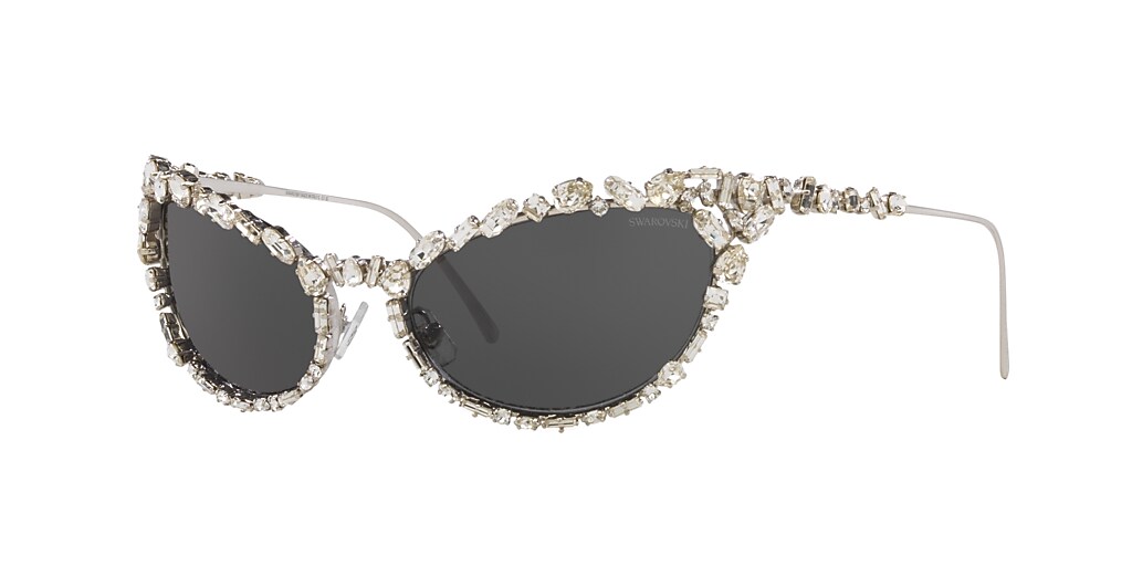 Swarovski SK7013 59 Dark Grey & Silver Sunglasses | Sunglass Hut USA