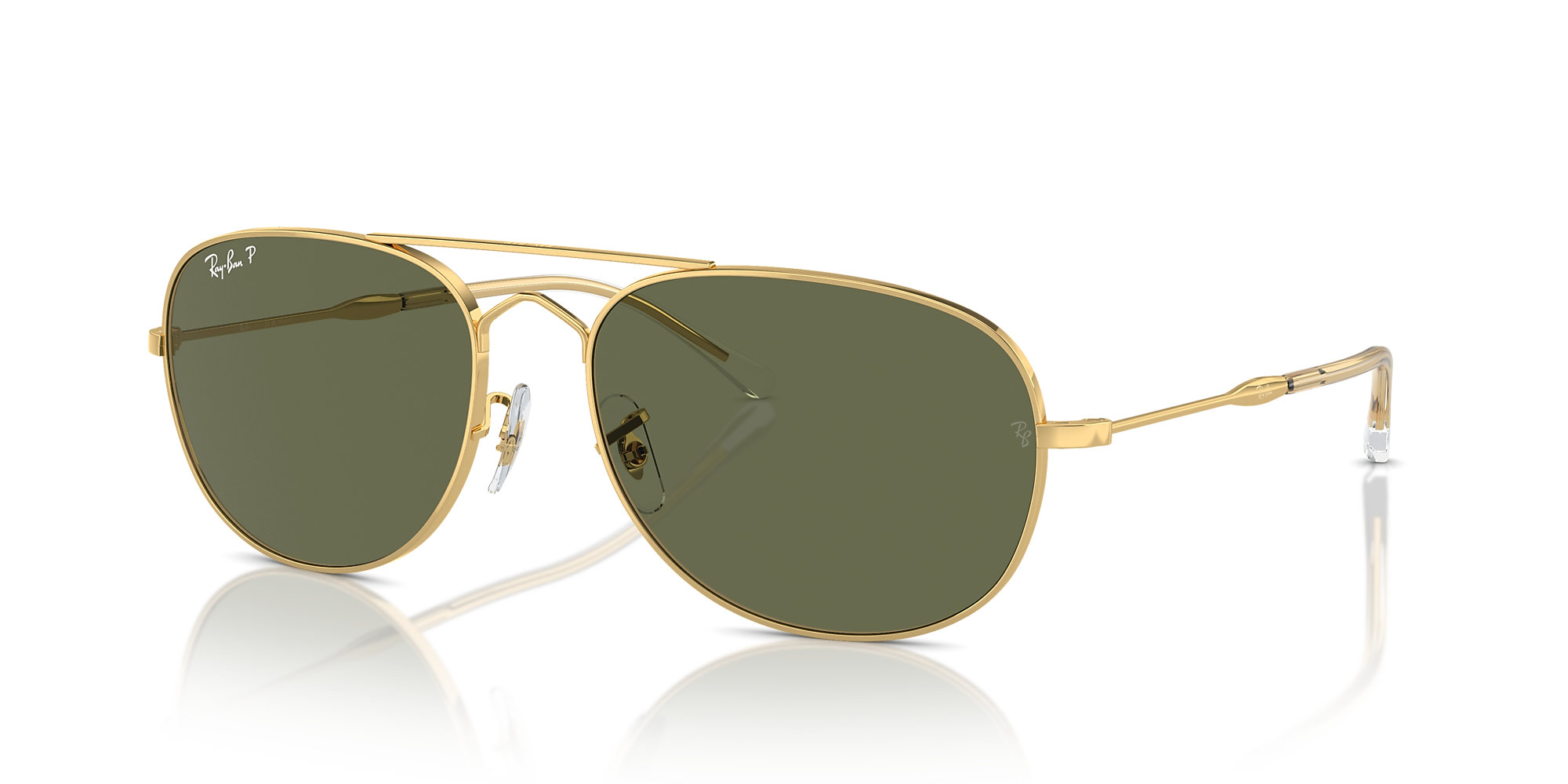 Ray-Ban RB3735 Bain Bridge 60 Green & Gold Polarized Sunglasses | Sunglass Hut USA