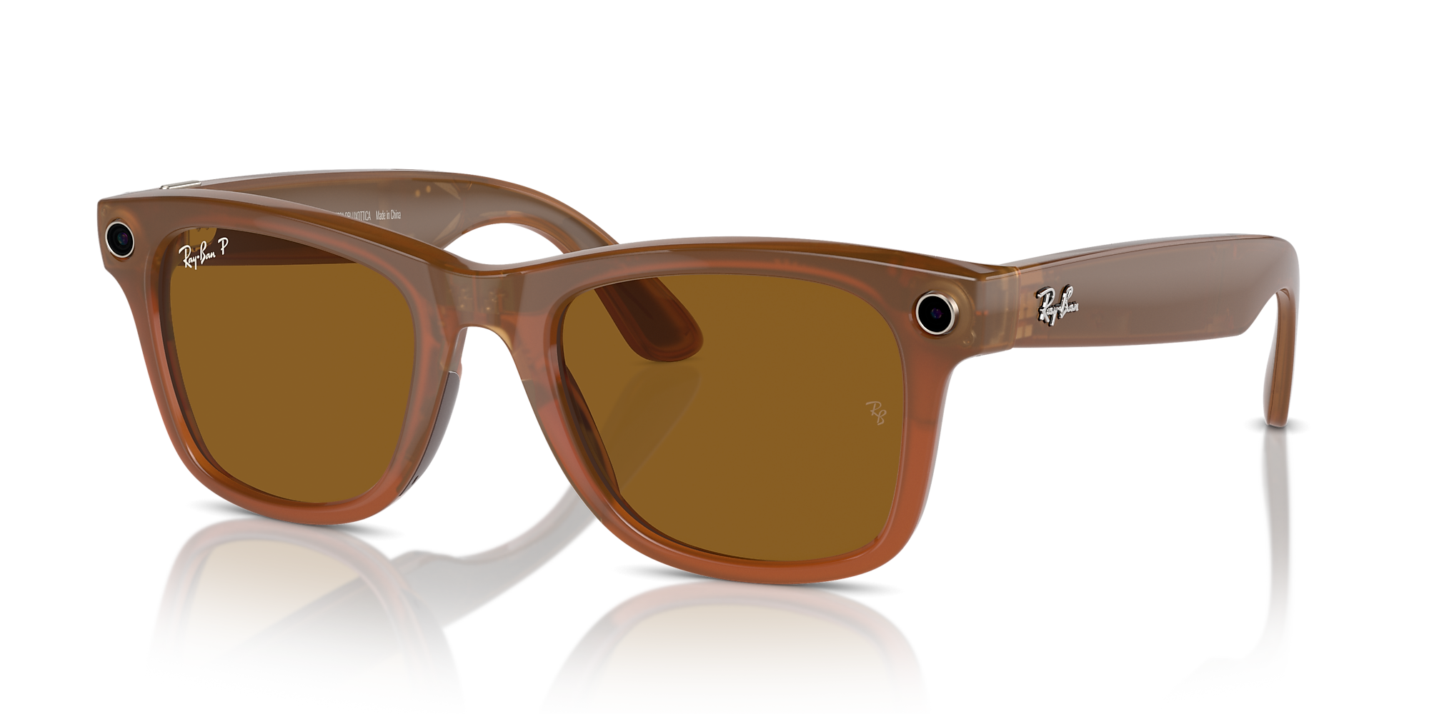 Ray-Ban RW4006 Ray-Ban | Meta Wayfarer 53 Brown & Caramel Polarized ...