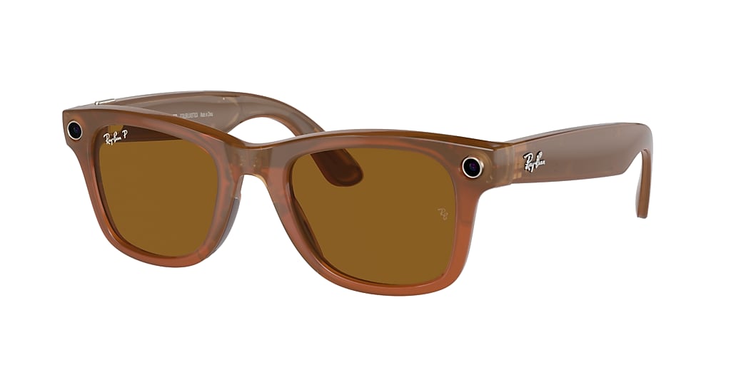 Ray-Ban RW4006 Ray-Ban | Meta Wayfarer 50 Brown & Caramel Polarised ...