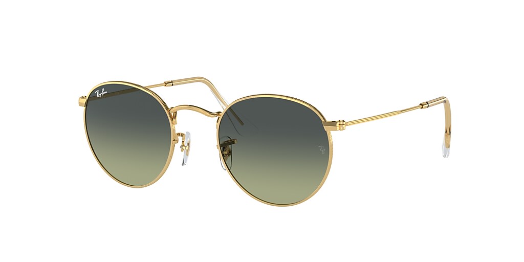 Ray-Ban RB3447 Round Metal 50 Green Vintage & Gold Sunglasses ...