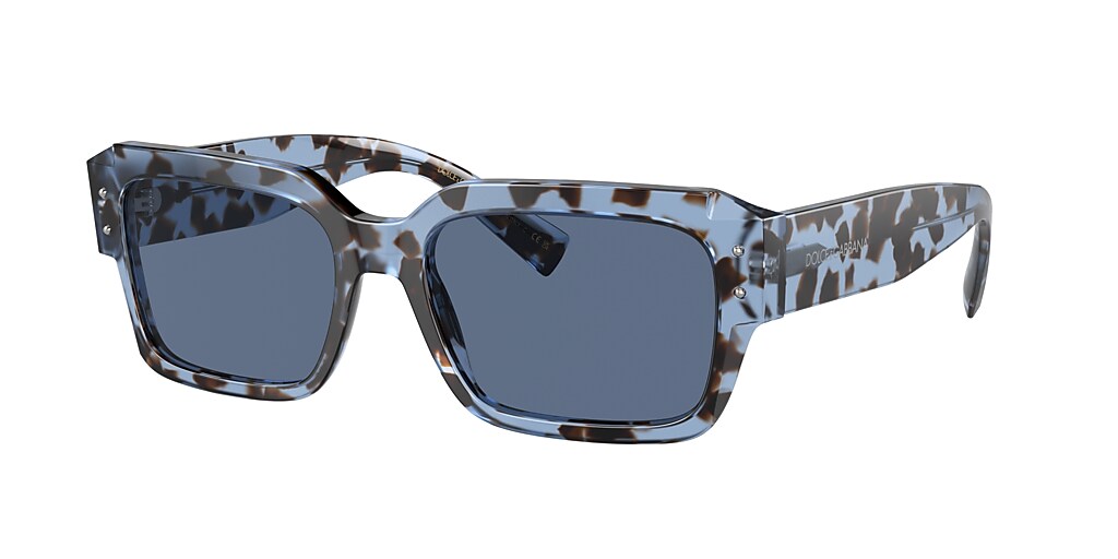 Dolce&Gabbana DG4460 56 Bleu foncé & Havana Bleu Lunettes de soleil ...