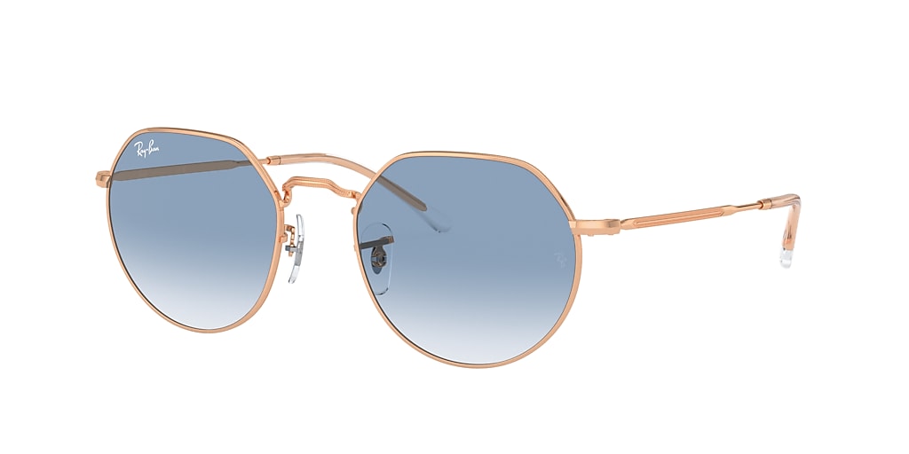Ray-Ban RB3565 Jack 51 Clear & Blue & Rose Gold Sunglasses | Sunglass ...