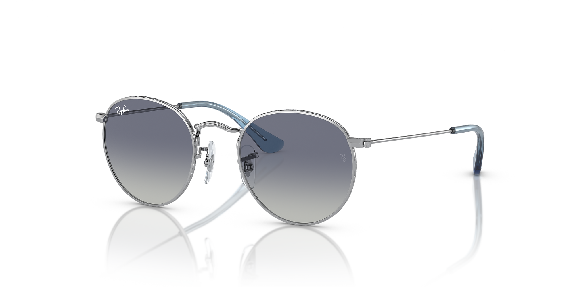 Ray-Ban RB9547S Round Kids 44 Grey & Blue & Silver Sunglasses | Sunglass Hut USA