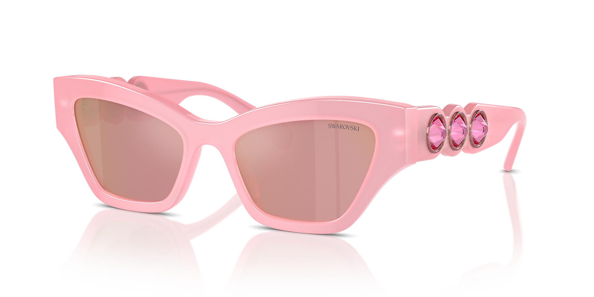 Swarovski SK6021 53 Pink Mirror Pink & Milky Pink Sunglasses | Sunglass ...