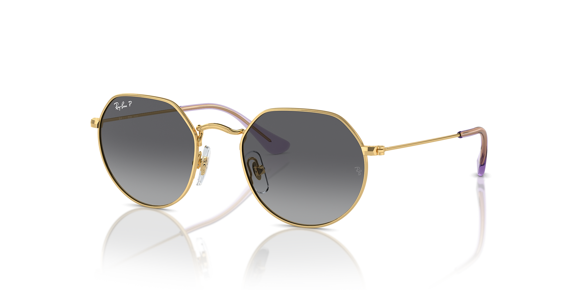 Ray-Ban RB9565S Jack Kids 47 Grey & Gold Polarized Sunglasses | Sunglass Hut USA