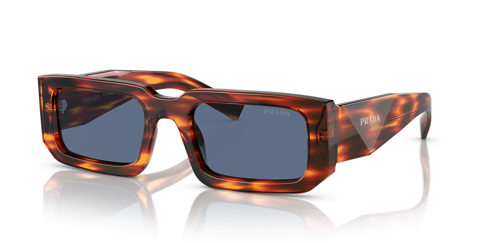 Prada PR 06YS 53 Dark Blue & Striped Radica Sunglasses | Sunglass Hut ...