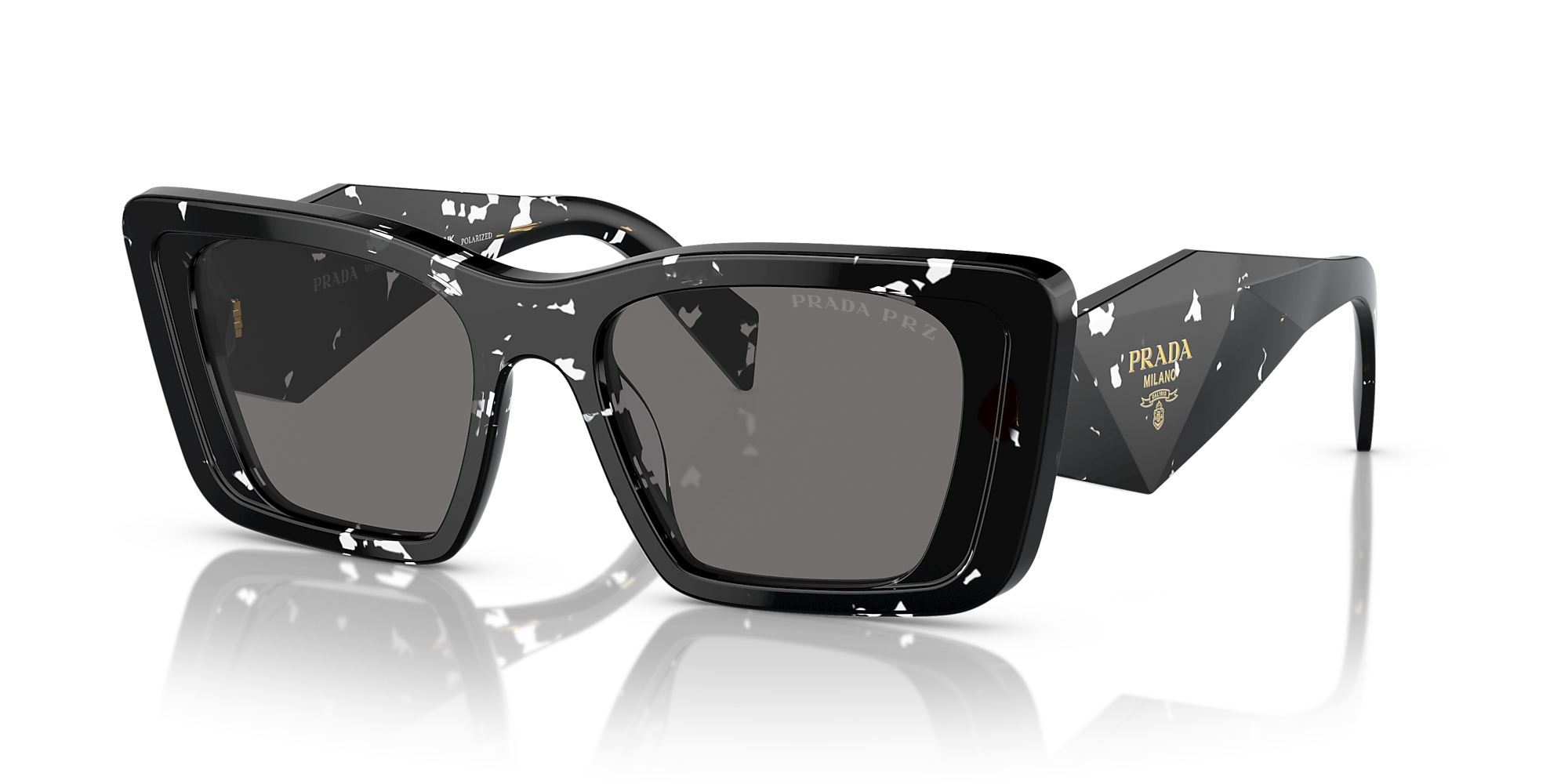 Prada PR 08YS 51 Dark Grey Polarized & Black Crystal Tortoise Polarized ...