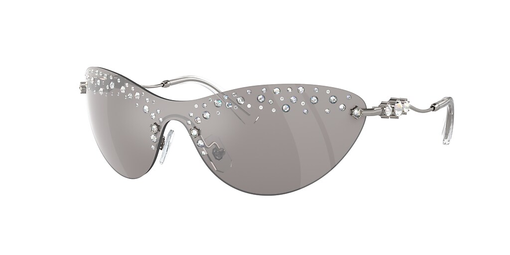 Swarovski SK7023 01 Light Grey Mirror Silver & Gunmetal Sunglasses ...