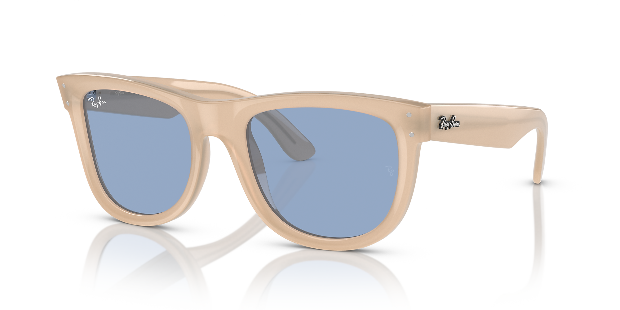 Ray-Ban RBR0502S Wayfarer Reverse 50 Light Blue & Opal Beige & Honey ...