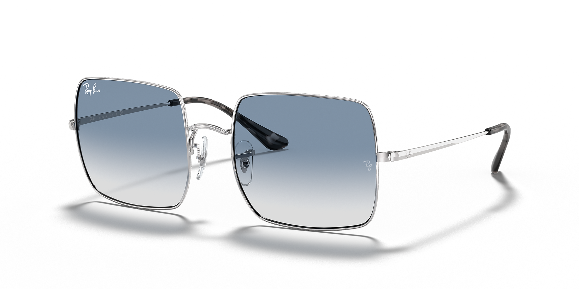 Ray-Ban RB1971 Square 1971 Classic 54 Light Blue Gradient & Silver ...