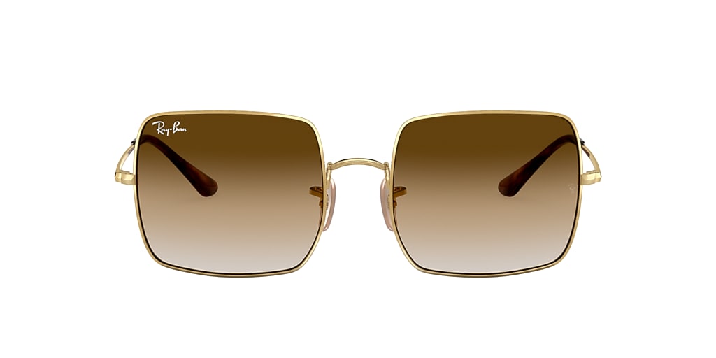 Ray-Ban RB1971 SQUARE 1971 CLASSIC 54 Light Brown Gradient & Gold ...
