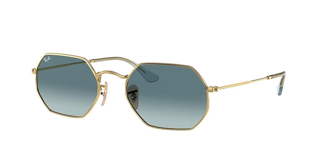 Ray-Ban RB3556N OCTAGONAL CLASSIC 53 Azul Degradé & Dorado Lentes de ...