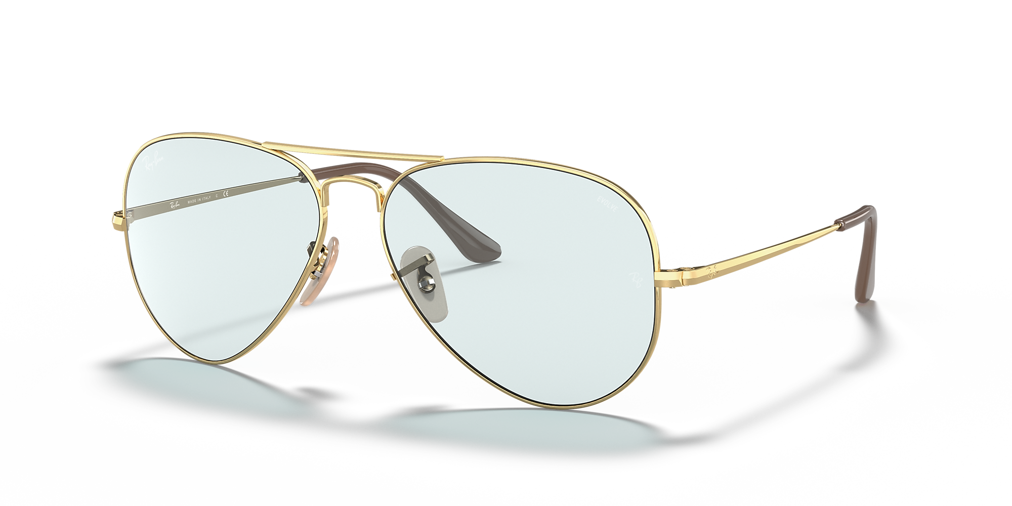 Ray-Ban RB3689 Solid Evolve 55 Evolve Photo Grey To Violet & Gold ...