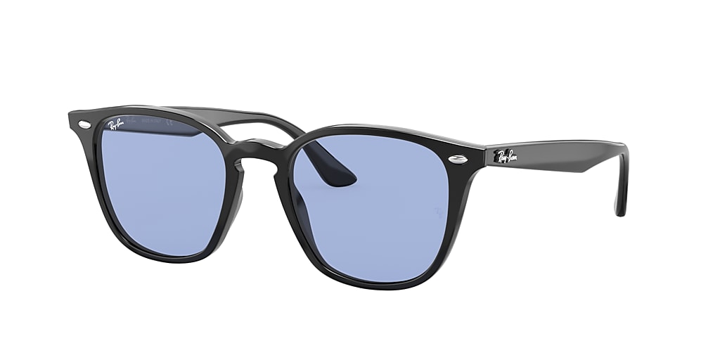 Ray-Ban RB4258F RB4258 Washed Lenses 52 Blue Classic & Black Sunglasses ...