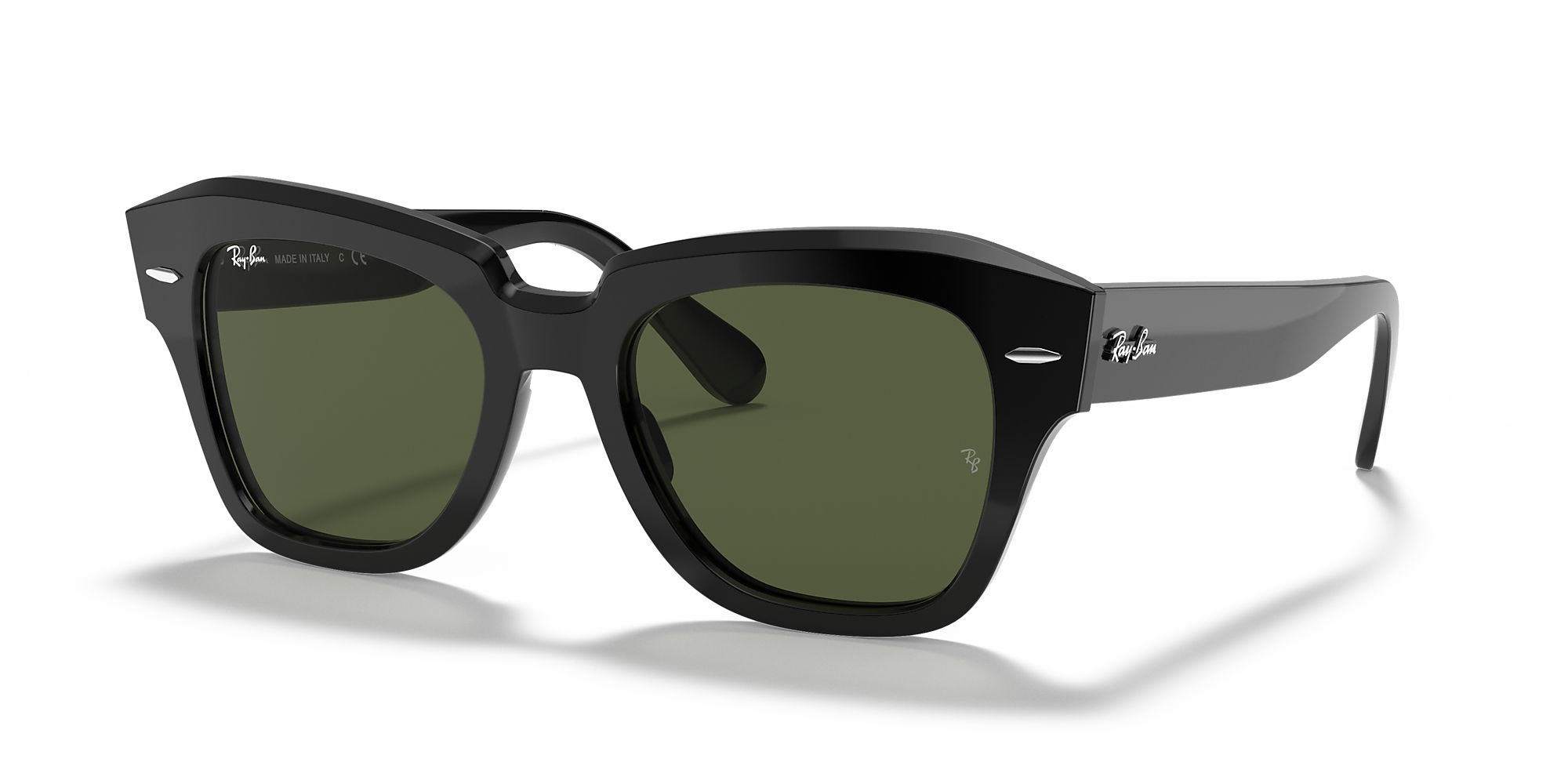 Ray-Ban RB2186 State Street 49 Verde & Preto Óculos de sol | Sunglass ...